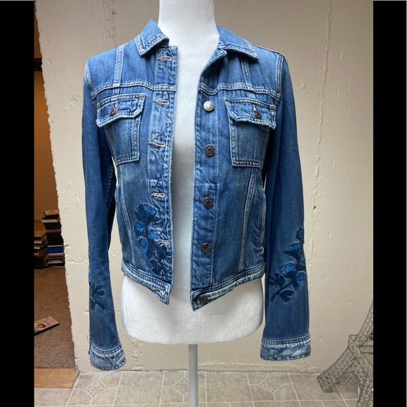 Hidden | Jackets & Coats | Hidden Embroidered Blue Flower Denim Jean ...